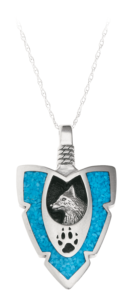 Mainland Silver Arrowhead Wolf Pendant | Bass Pro Shops